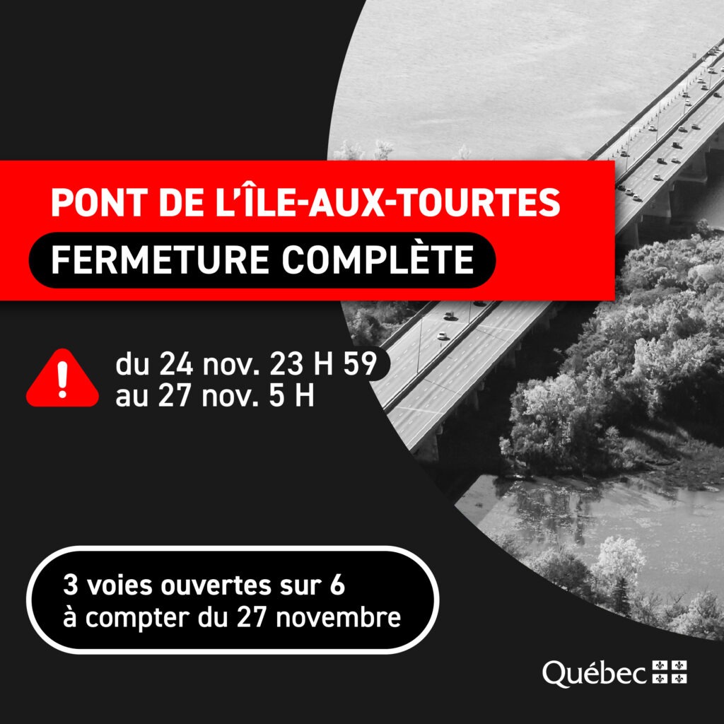 Pont de l’Île-aux-Tourtes : fermeture complète cette fin de semaine et ...